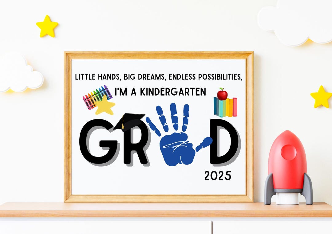 Kindergarten Graduation Certificate, Keepsake, Handprint Art, 2025 Grad ...