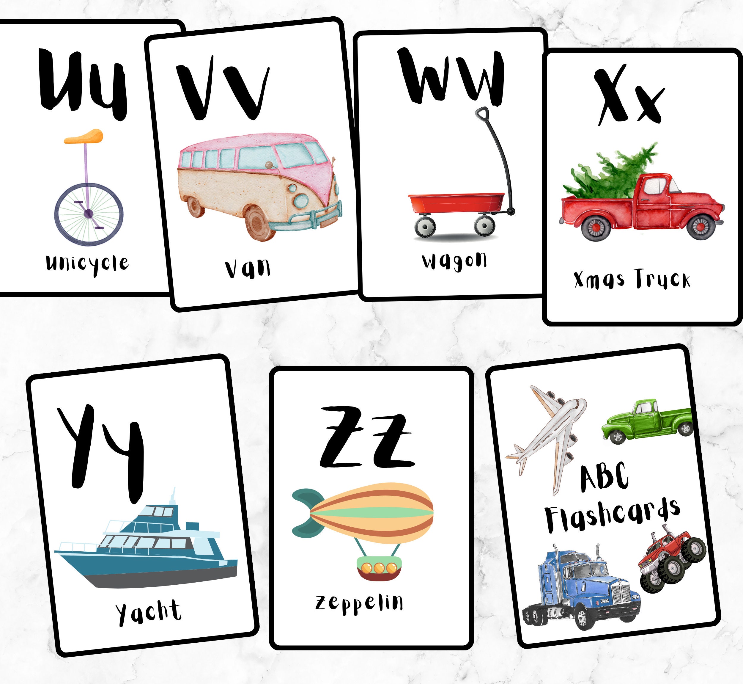 Printable Transportation ABC Flashcards, Preschool, Homeschool ...