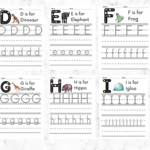 26 Traceable Alphabet Worksheets, Uppercase and Lowercase, Preschool ...