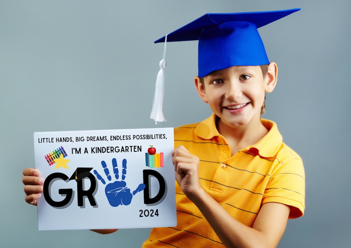 Kindergarten Graduation Certificate, Keepsake, Handprint Art, 2024 Grad ...
