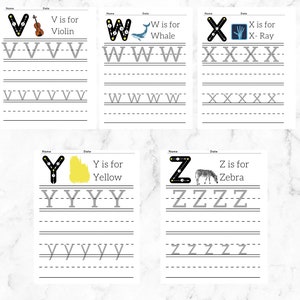 26 Traceable Alphabet Worksheets, Uppercase and Lowercase, Preschool ...