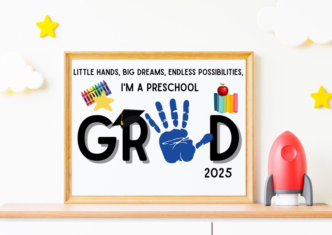 Preschool Graduation Certificate, Preschool Keepsake, Handprint Art ...