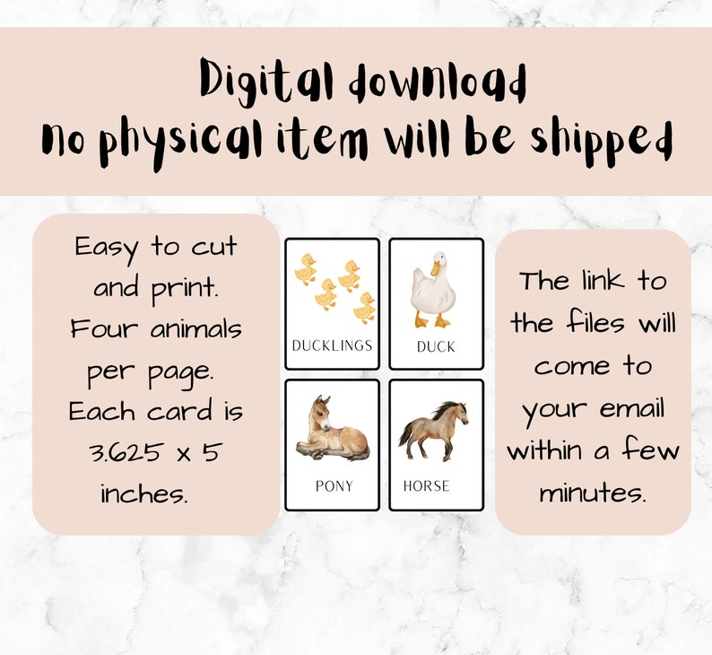 Farm Animals Printable Flashcards, Printable Cards Preschool, Farm ...