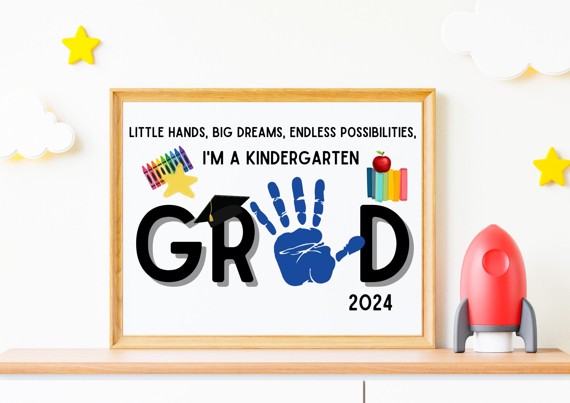 Kindergarten Graduation Certificate, Keepsake, Handprint Art, 2024 Grad ...