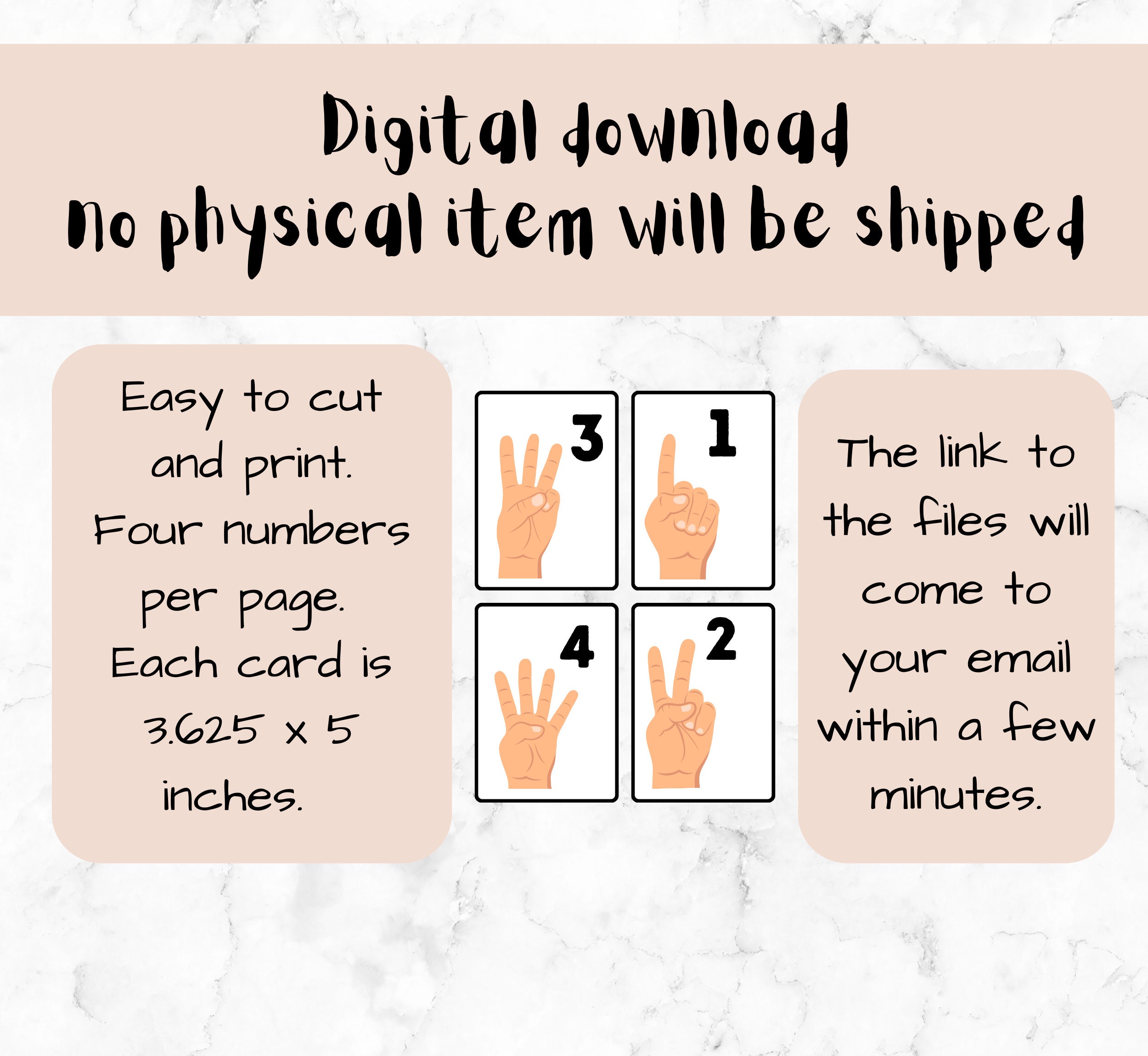 Printable Finger Number Flash Cards Counting 1-10 Learning - Etsy Canada
