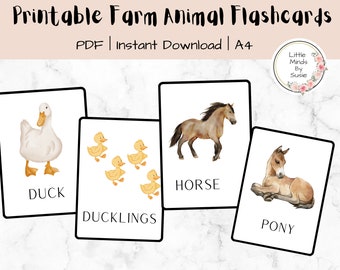 Farm Animals Cards, Farm Animals Printable Flashcards, Printable Cards ...