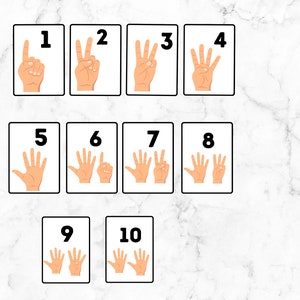 Printable Finger Number Flash Cards, Counting 1-10, Learning ...