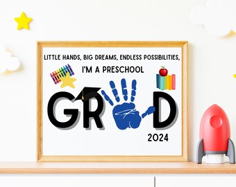 Kindergarten Graduation Certificate, Keepsake, Handprint Art, 2024 Grad ...