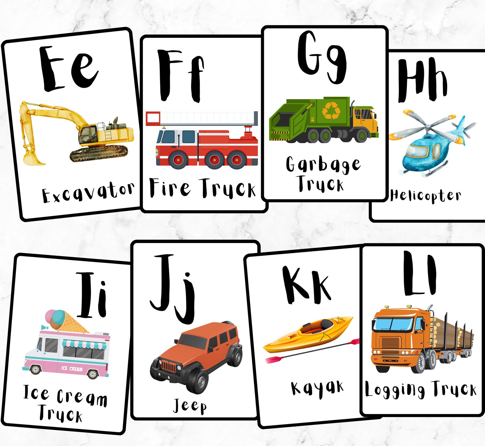 Printable Transportation ABC Flashcards, Preschool, Homeschool ...