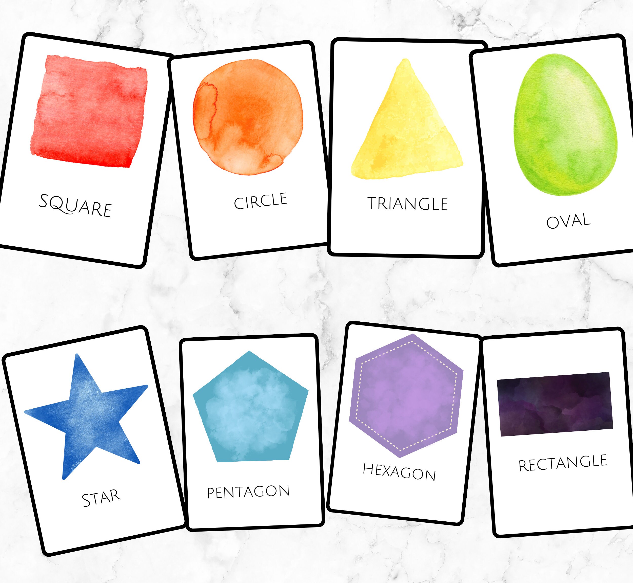 16 Rainbow Shape Flashcards | Preschool Materials | Homeschooling ...