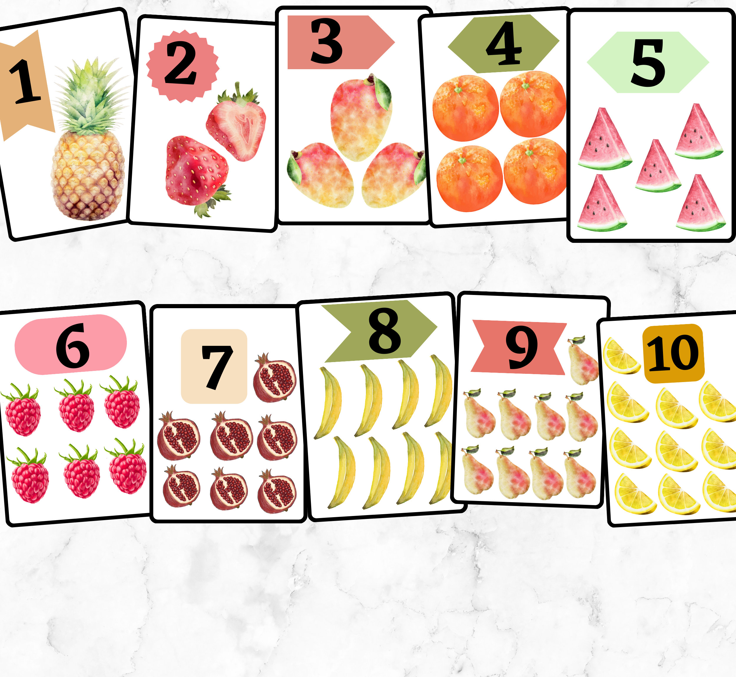 Fruit Counting 1-10, Learning, Math, Printable Numbers, Homeschool ...