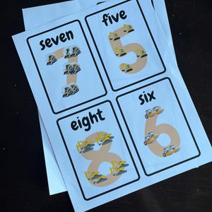 Counting Number Flashcards, Kindergarten Math, Adding, Preschool ...