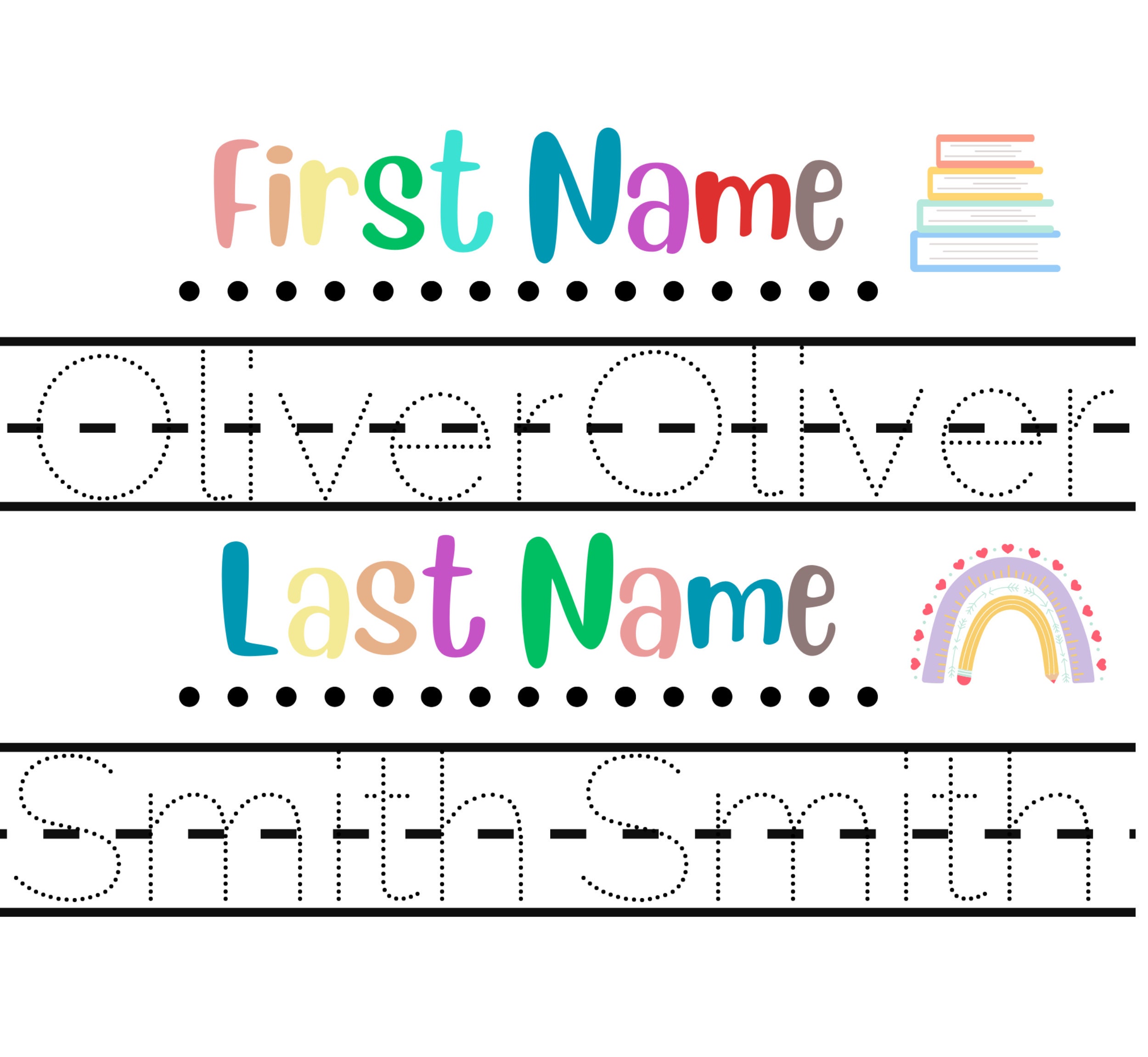 Editable Name Tracing, Busy Work for Students, Homeschool, Practice ...