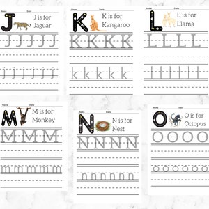 26 Traceable Alphabet Worksheets, Uppercase and Lowercase, Preschool ...