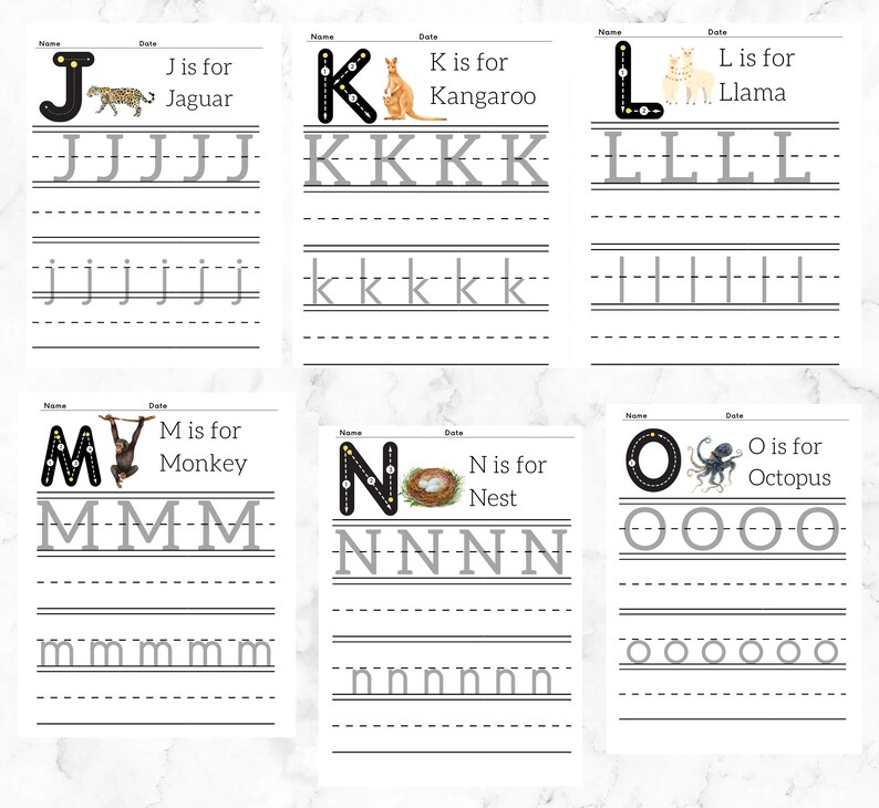 26 Traceable Alphabet Worksheets Uppercase and Lowercase - Etsy
