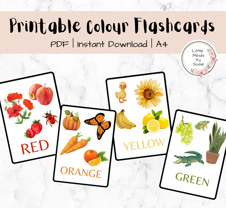 Nature Themed Color Flashcards | Preschool | Kindergarten | Homeschool ...