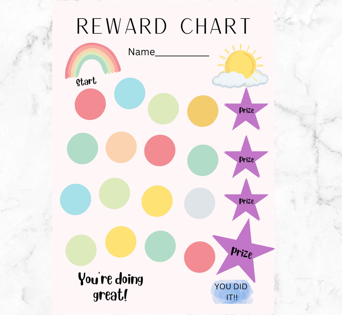 Reward Chart Toddler Reward Chart Reward Chart Printable - Etsy