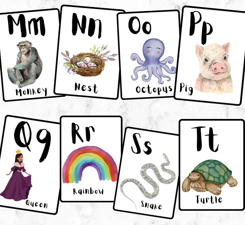 ABC Flash Cards, Educational Cards, Preschool, A-Z Cards, Learn Abcs ...