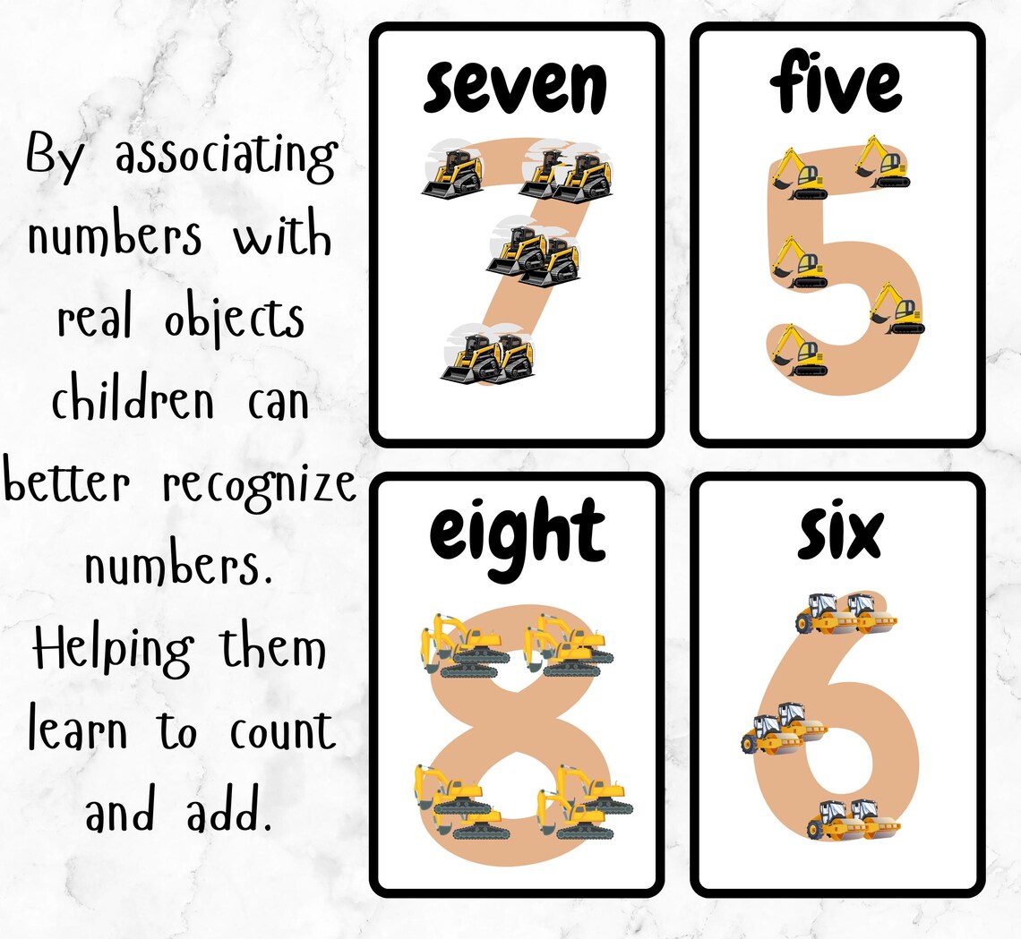 Counting Number Flashcards, Kindergarten Math, Adding, Preschool ...
