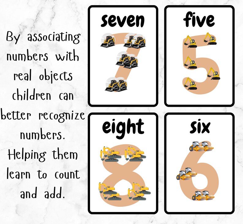 Counting Number Flashcards, Kindergarten Math, Adding, Preschool ...