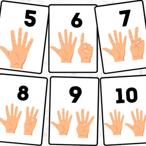 Printable Finger Number Flash Cards, Counting 1-10, Learning ...