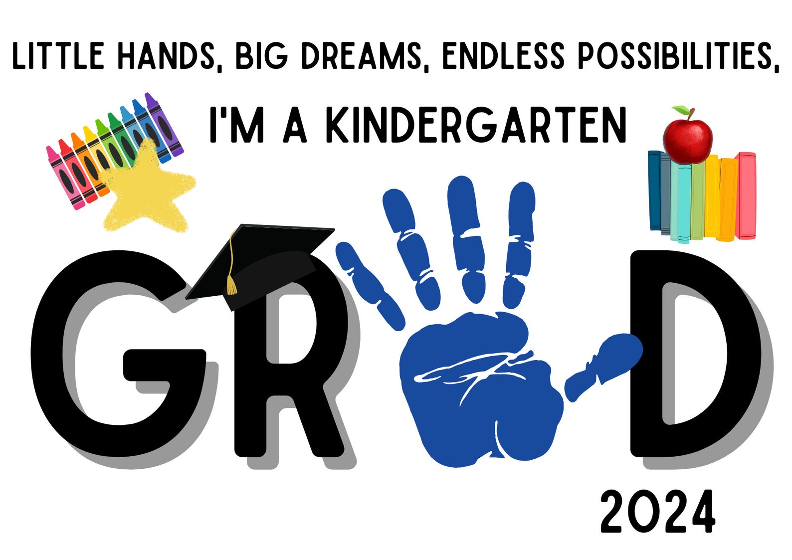 Kindergarten Graduation Certificate, Keepsake, Handprint Art, 2024 Grad ...