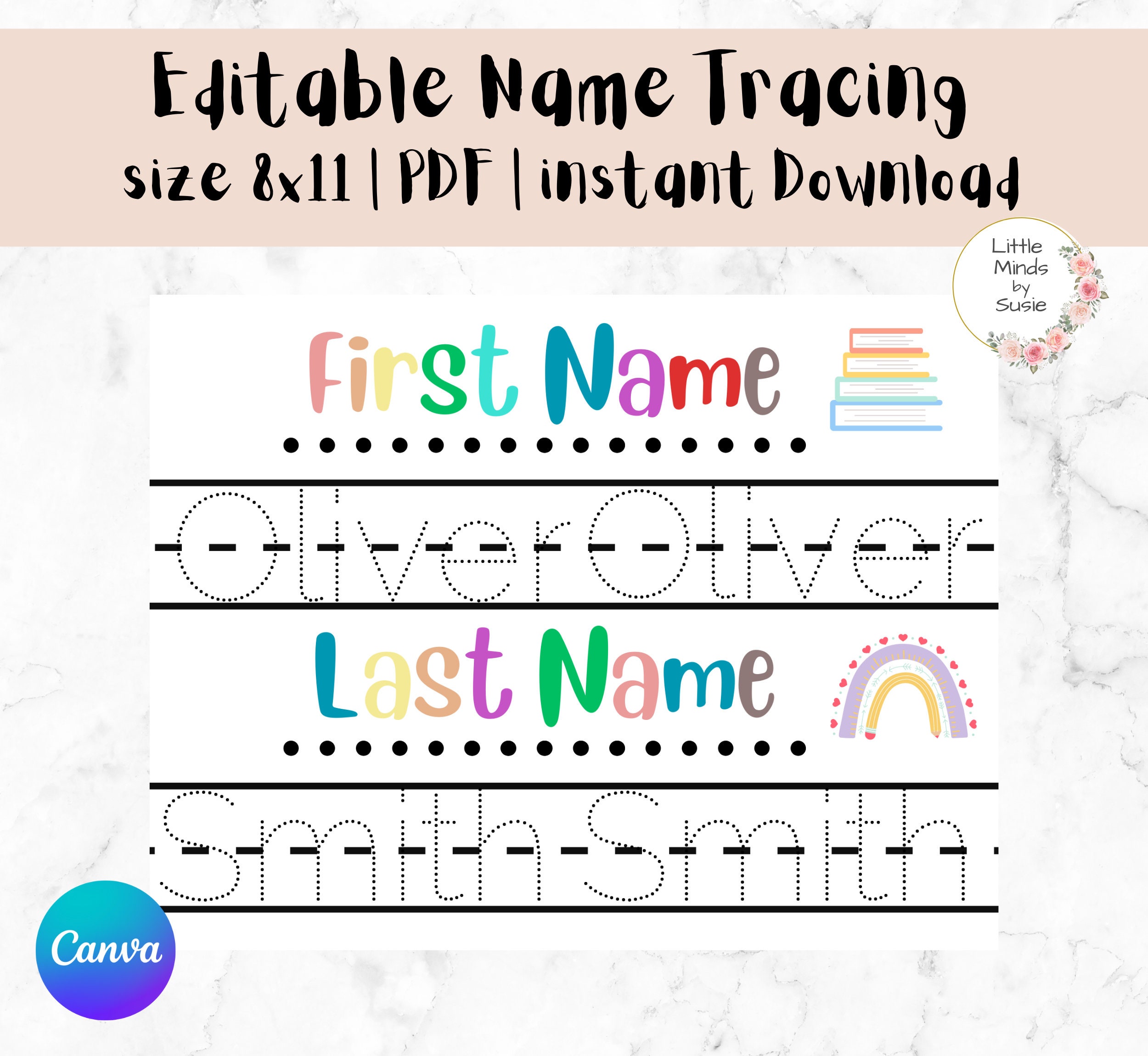 Editable Name Tracing, Busy Work for Students, Homeschool, Practice ...