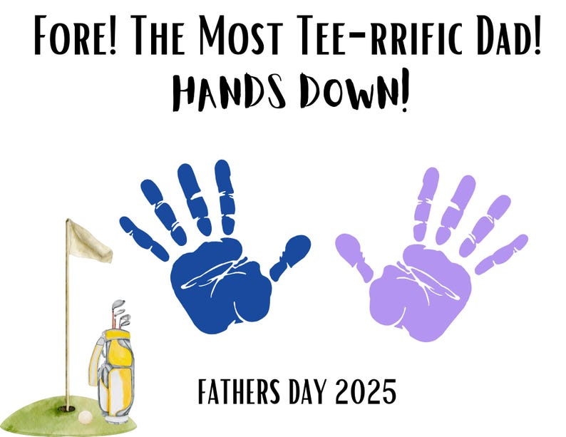 Fathers Day Craft | Handprint | Golf Loving Dad | Kids Hand Print ...