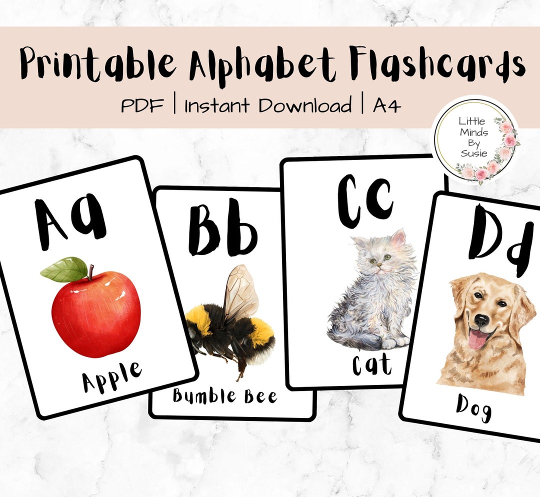 ABC Flash Cards, Educational Cards, Preschool, A-Z Cards, Learn Abcs ...