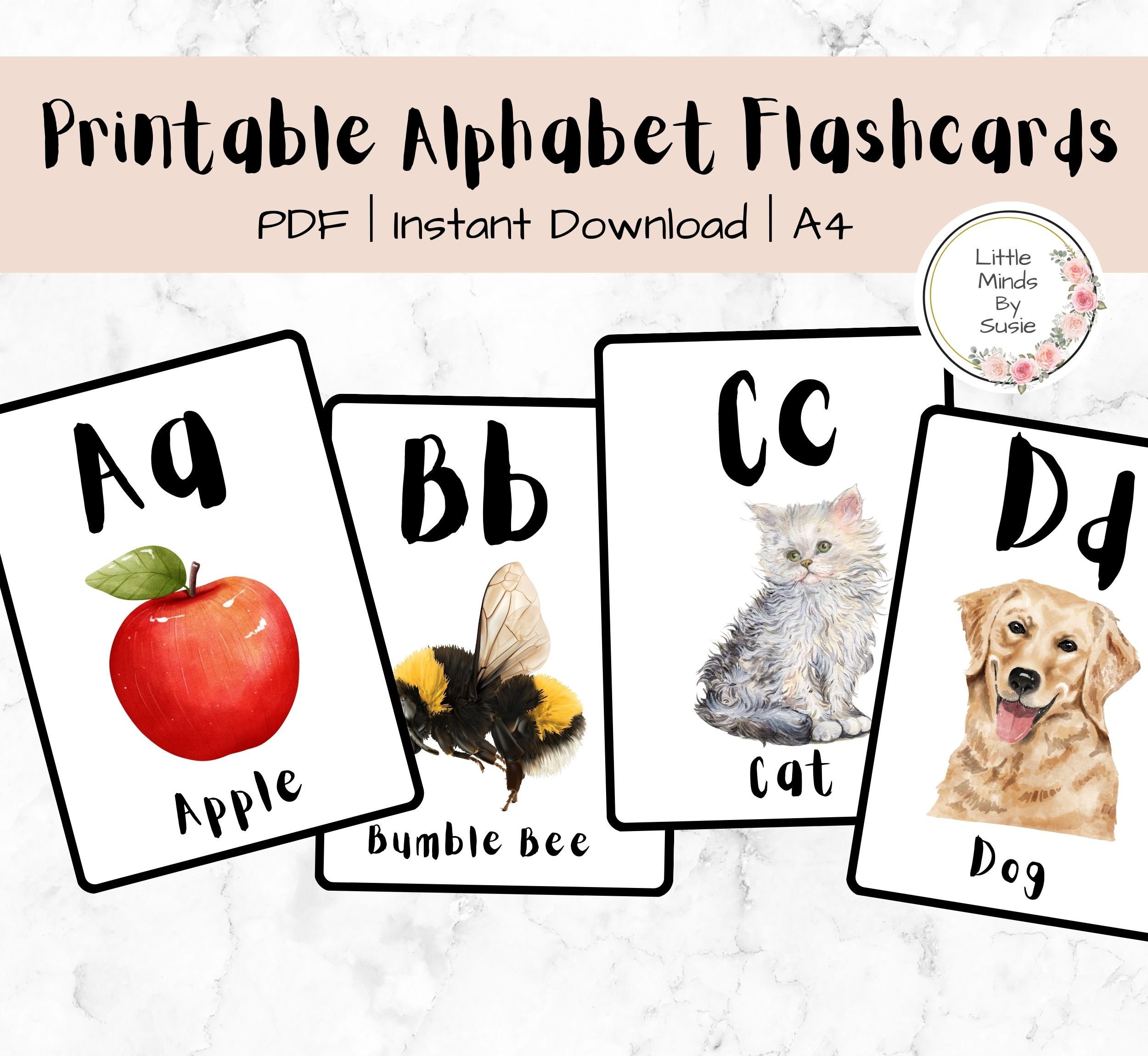 ABC Flash Cards, Educational Cards, Preschool, A-Z Cards, Learn Abcs ...