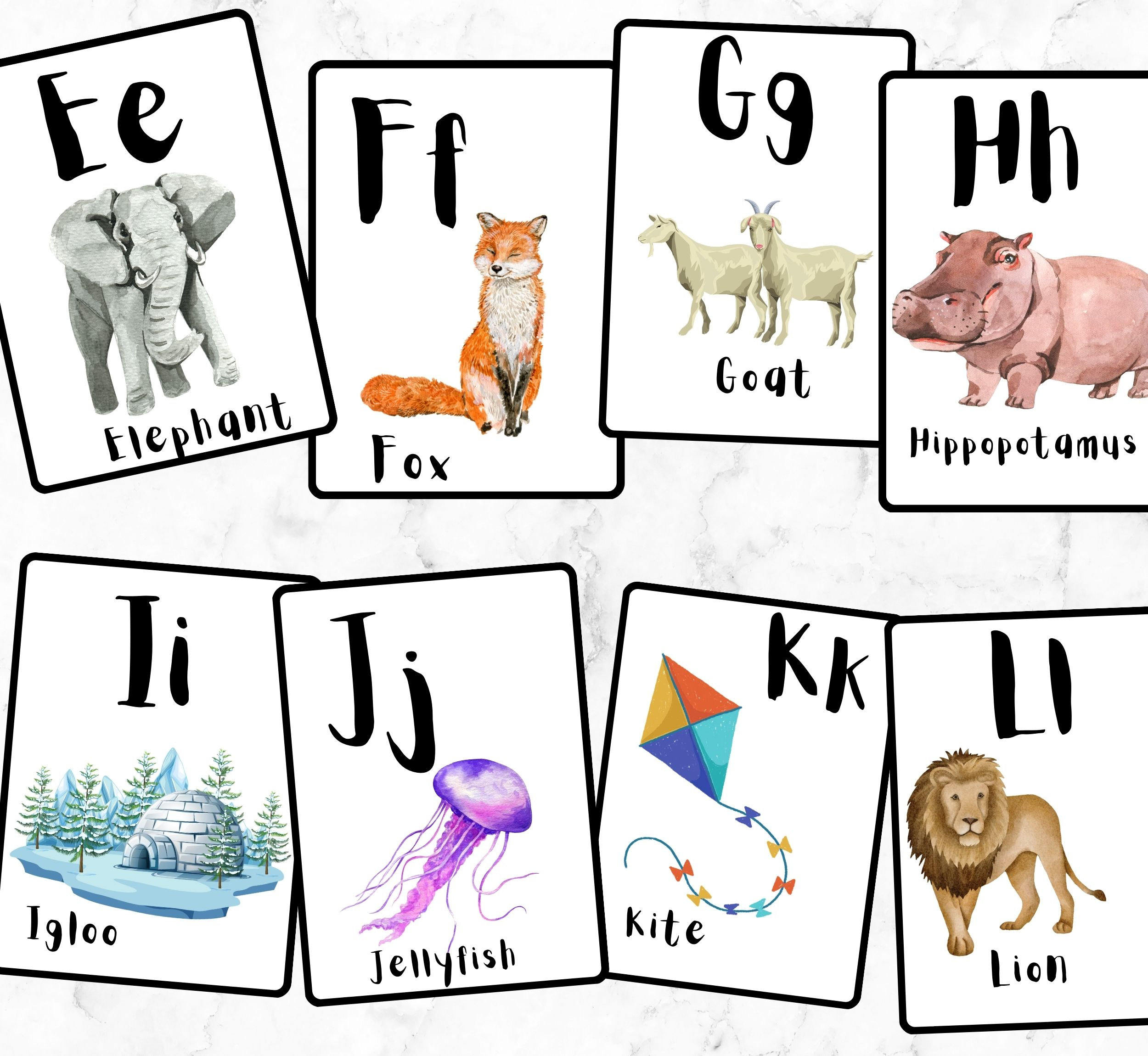 ABC Flash Cards, Educational Cards, Preschool, A-Z Cards, Learn Abcs ...