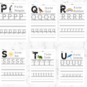 26 Traceable Alphabet Worksheets, Uppercase and Lowercase, Preschool ...