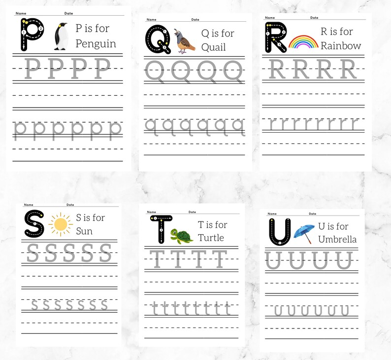 26 Traceable Alphabet Worksheets Uppercase and Lowercase - Etsy