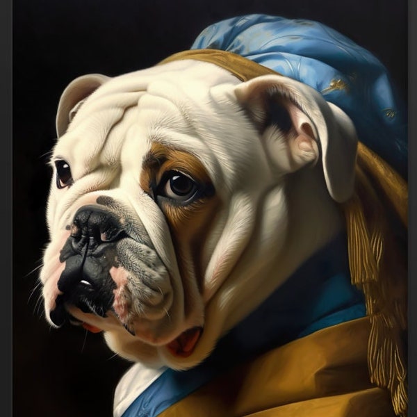 Bulldog Painting - Etsy