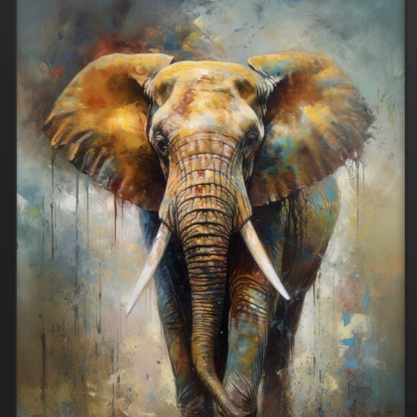 Large Elephant Painting - Etsy