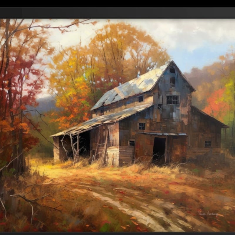 Barn Oil Painting - Etsy