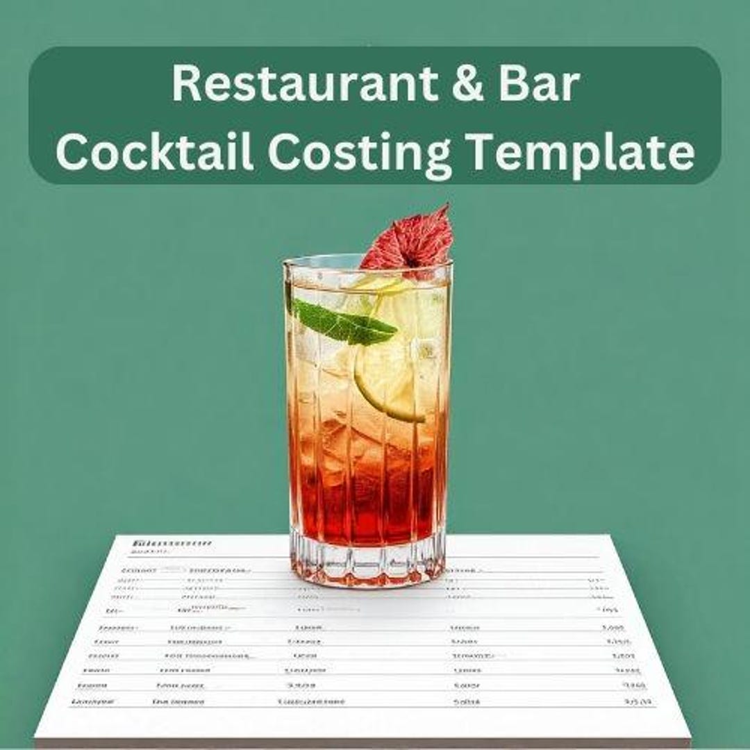 Restaurant & Bar - Cocktail Costing Template - Etsy