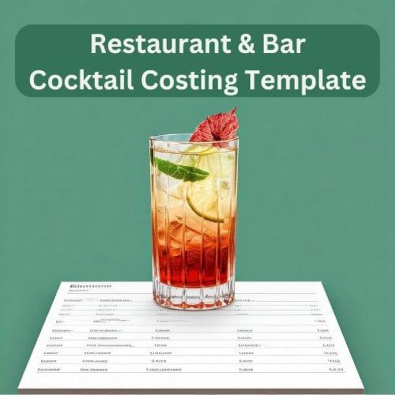 Restaurant & Bar - Cocktail Costing Template - Etsy