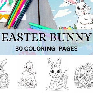 Easter Bunny and Friends Coloring Pages for Kids, 15 Fun Easter ...