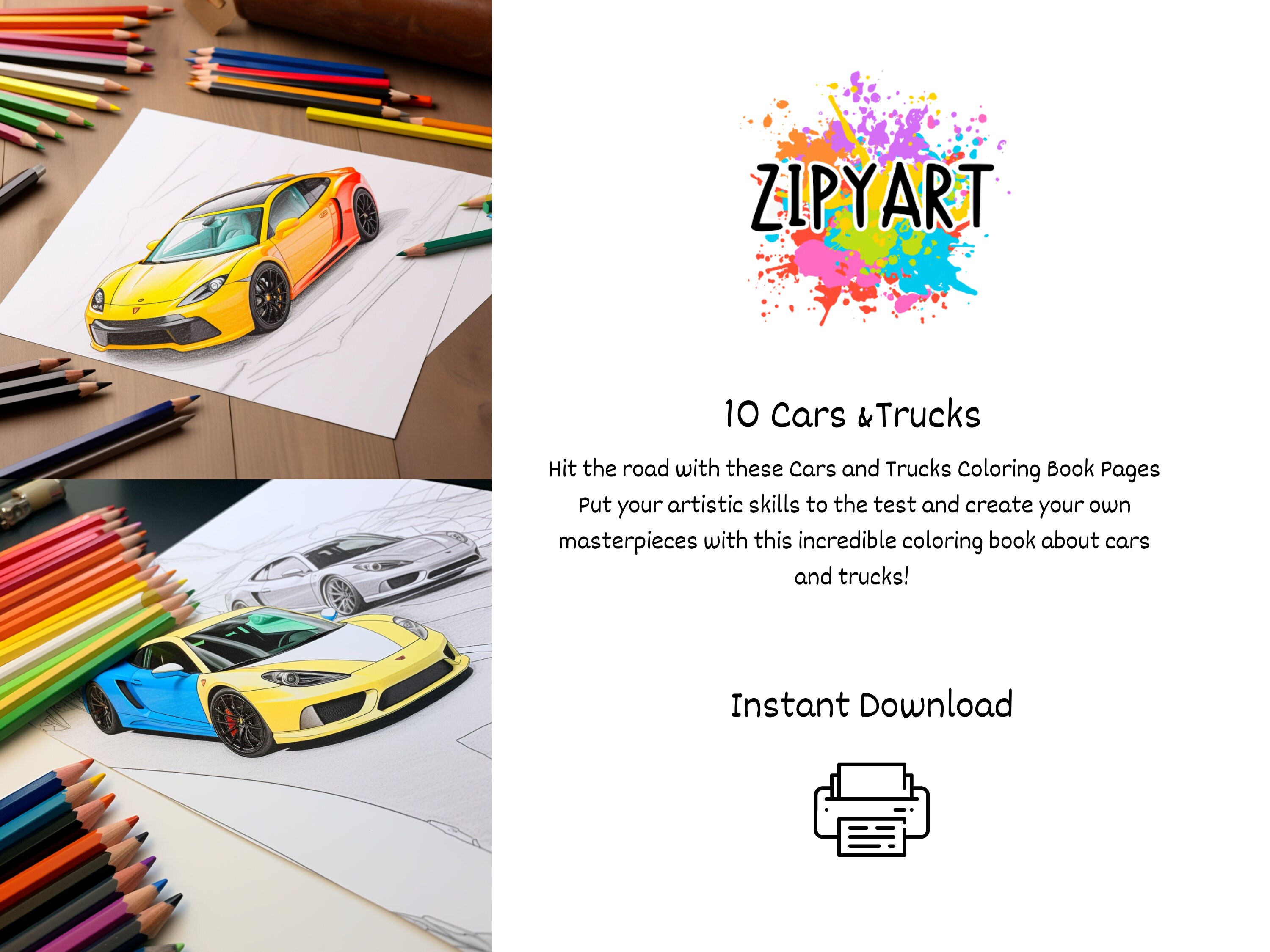 Car and Truck Coloring Pages Collection for Boys, Trucks Construction ...