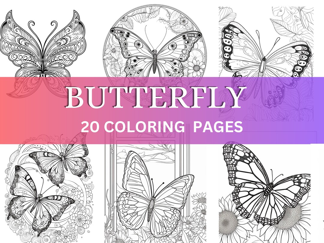 Butterfly Coloring Pages, 20 Butterfly's Coloring Sheets for Kids or ...