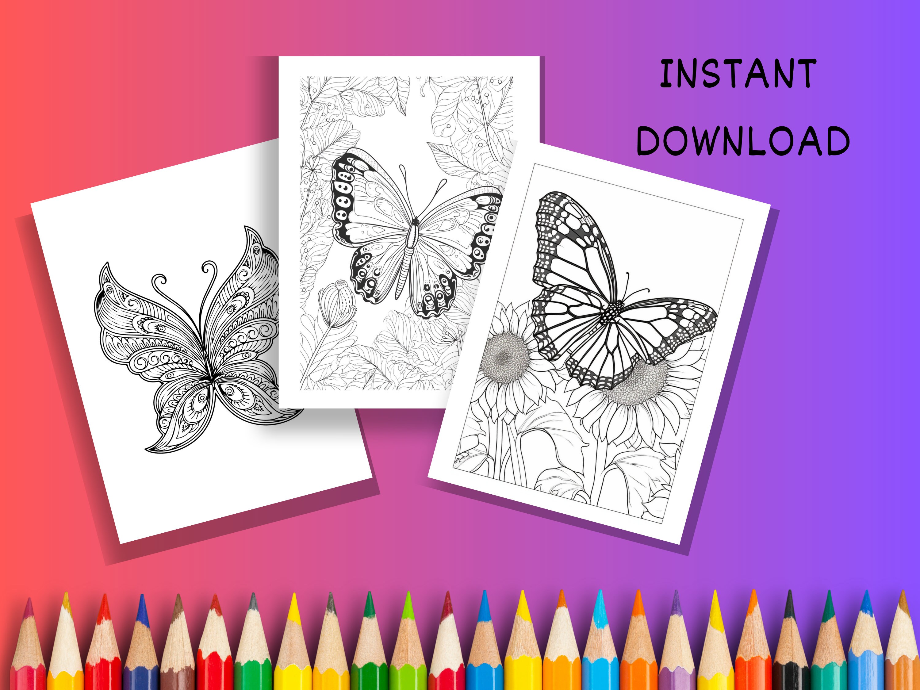 Butterfly Coloring Pages, 20 Butterfly's Coloring Sheets for Kids or ...