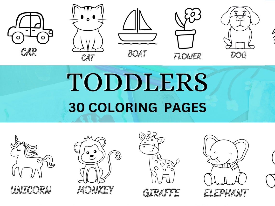 Toddler Colouring Book Pages for Kids Toddlers, 30 Fun Coloring Sheets ...