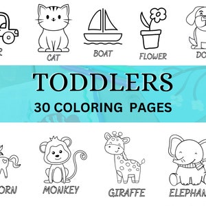 Toddler Colouring Book Pages for Kids Toddlers, 30 Fun Coloring Sheets ...