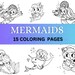Mermaids Coloring Pages for Kids Girls, 15 Fun Printable Coloring ...