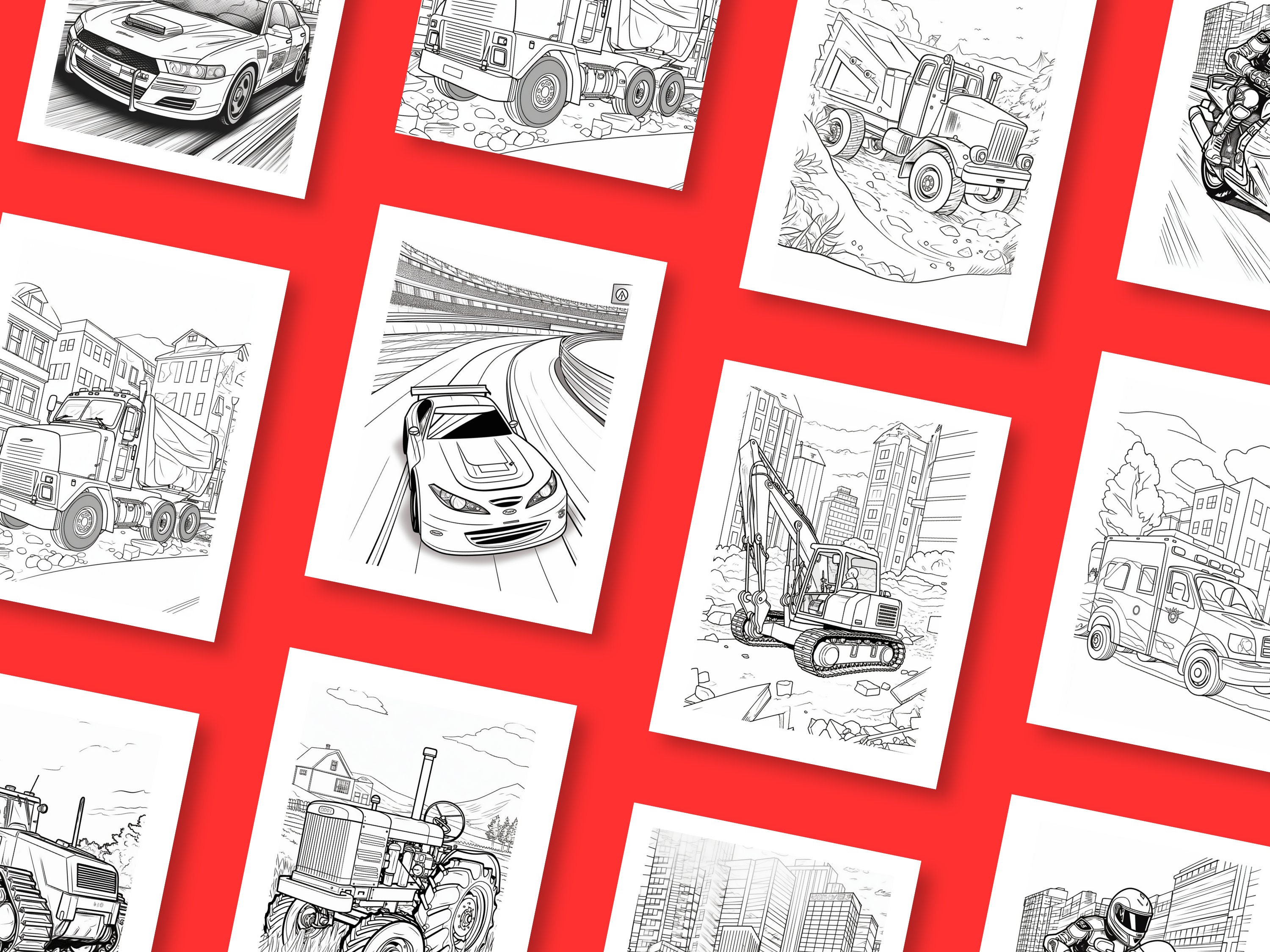 Car and Truck Coloring Pages Collection for Boys, Trucks Construction ...