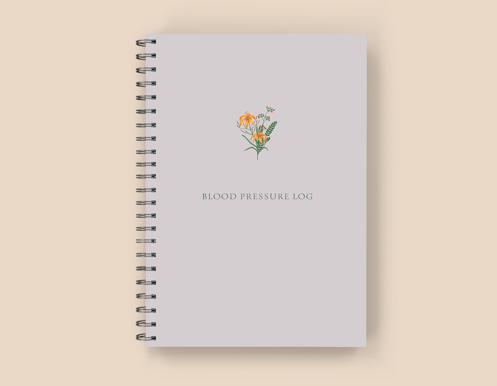 Blood Pressure Log: Spiral Bound Printed High Blood Pressure Tracker ...