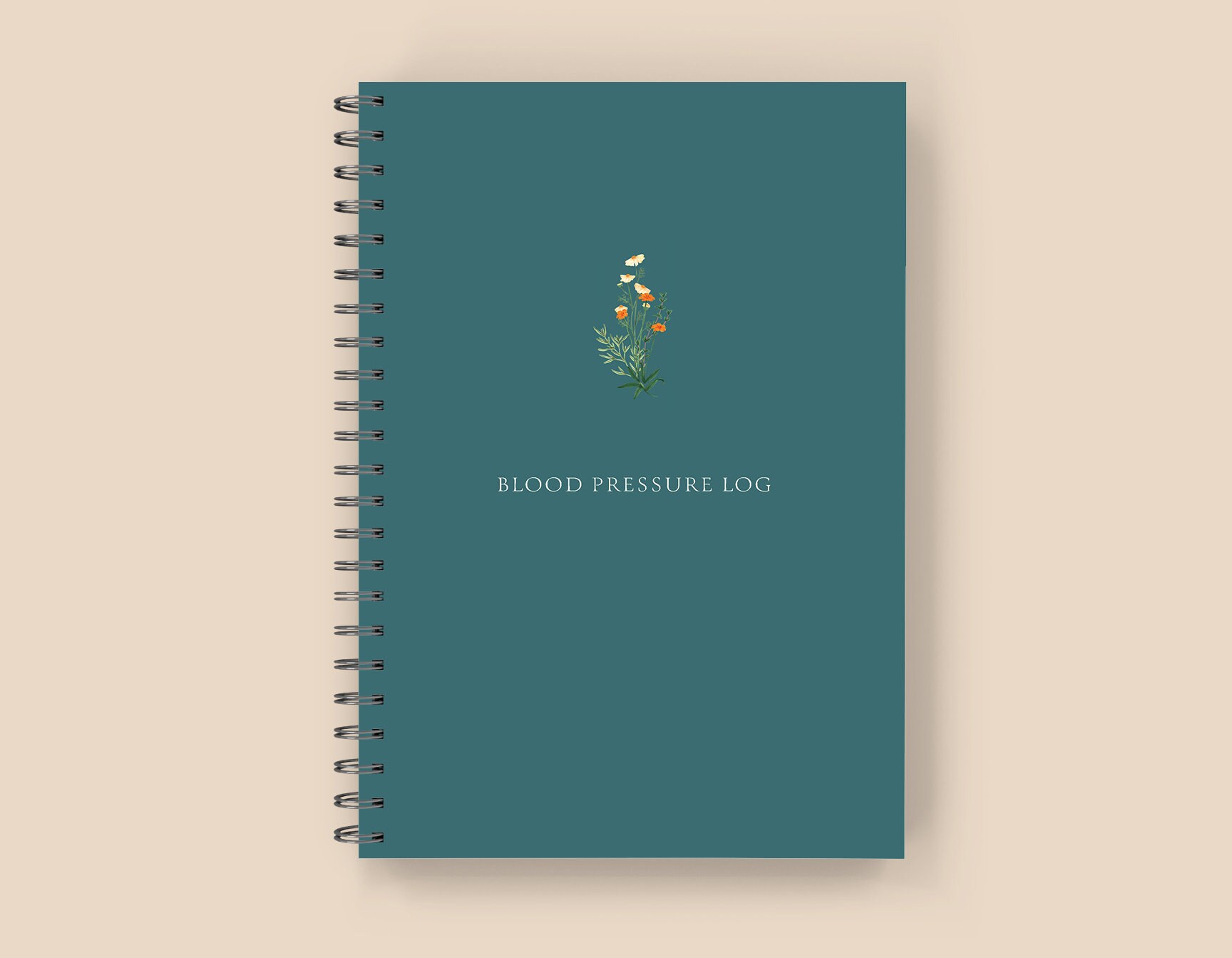 Blood Pressure Log: Spiral Bound Printed High Blood Pressure Tracker ...