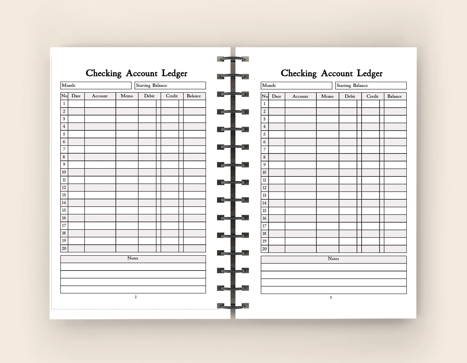 Check Register: Spiral Bound Printed Checkbook Register, Checking ...
