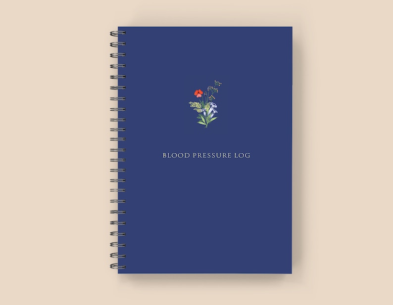 Blood Pressure Log: Spiral Bound Printed High Blood Pressure Tracker ...